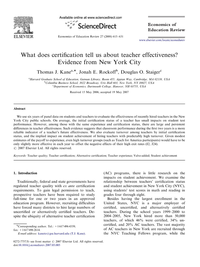 Certification Final | PDF | Teach For America | Teachers