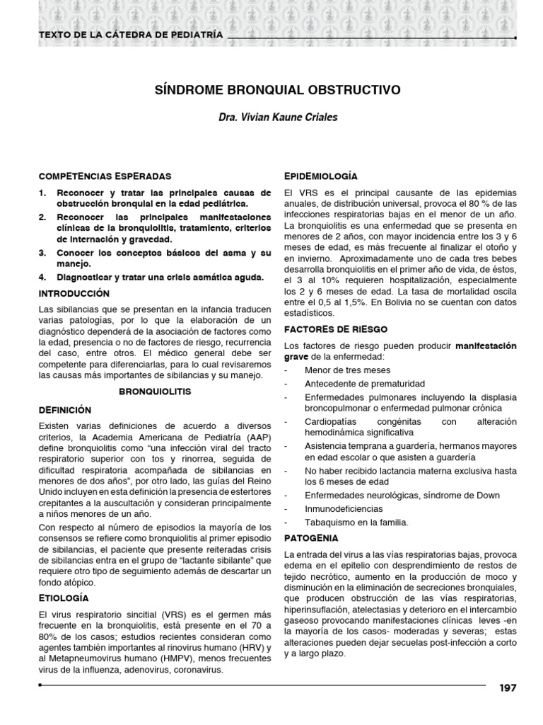 3 Sindrome Bronquial Obstructivo | Descargar gratis PDF | Tos ...