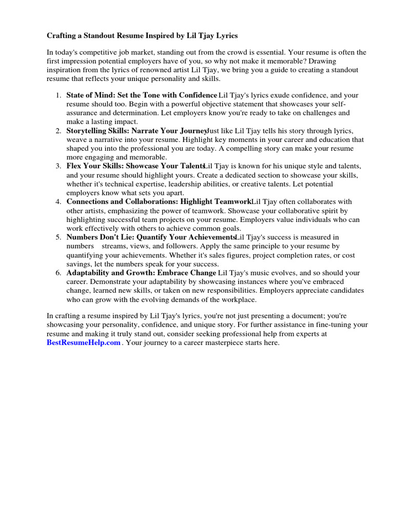 Resume Lil Tjay Lyrics | PDF | Prayer | Mind