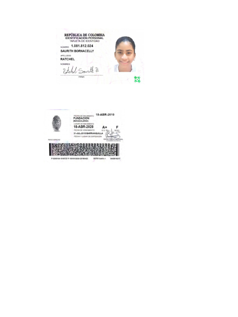Tarjeta de Ratchel | PDF