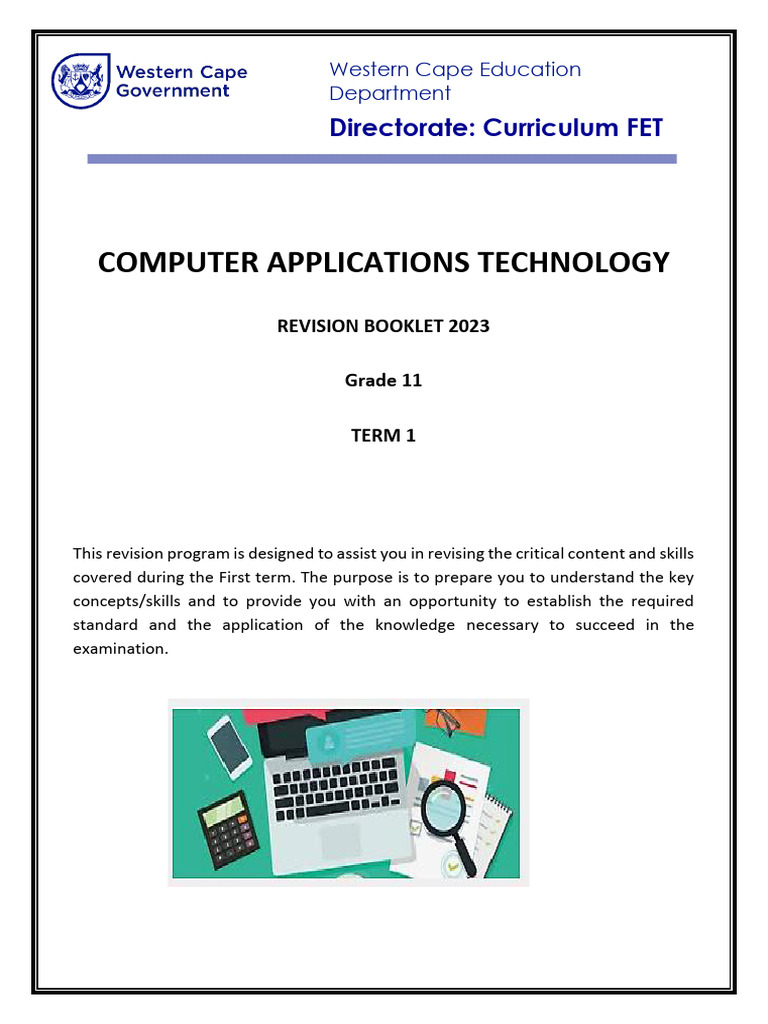 CAT Grade 11 Revision Term 1 2023 | PDF | Computer Data Storage | Solid State Drive