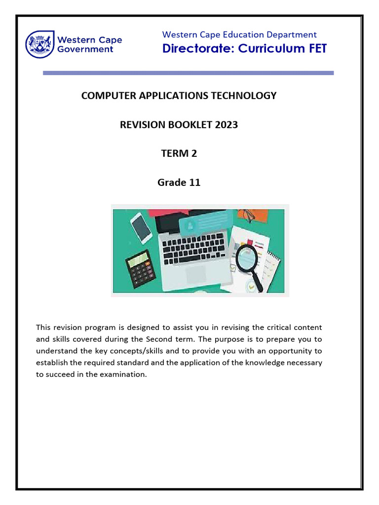Grade 11 CAT Term 2 Revision Guide | PDF | Computer Network | Wireless Lan