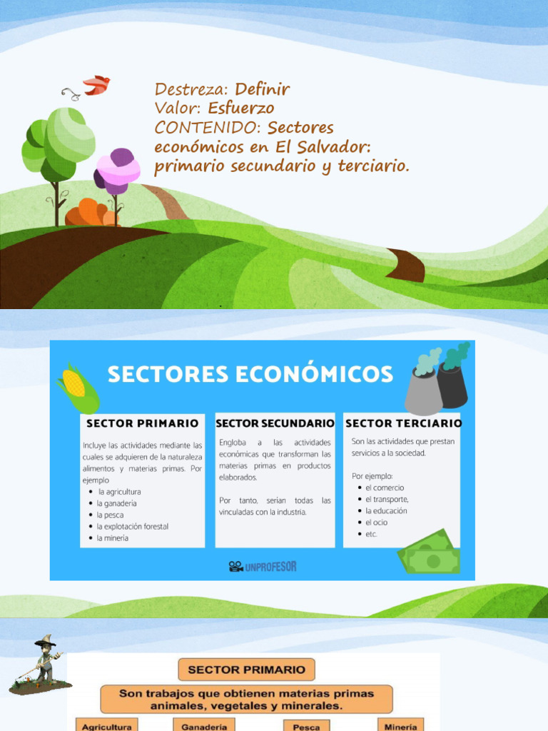 Sectores Económicos de El Salvador Primario Secundario Terciario | PDF | Hogar, jardinería y ...