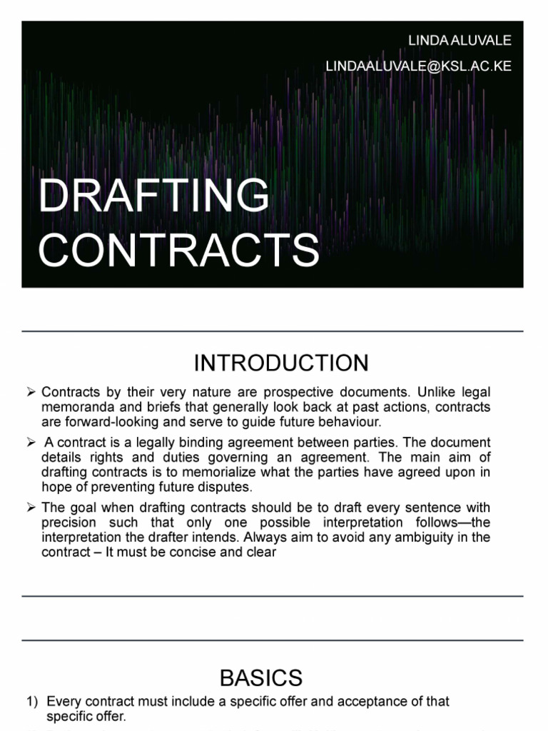 Week 5 - Drafting Contracts | PDF