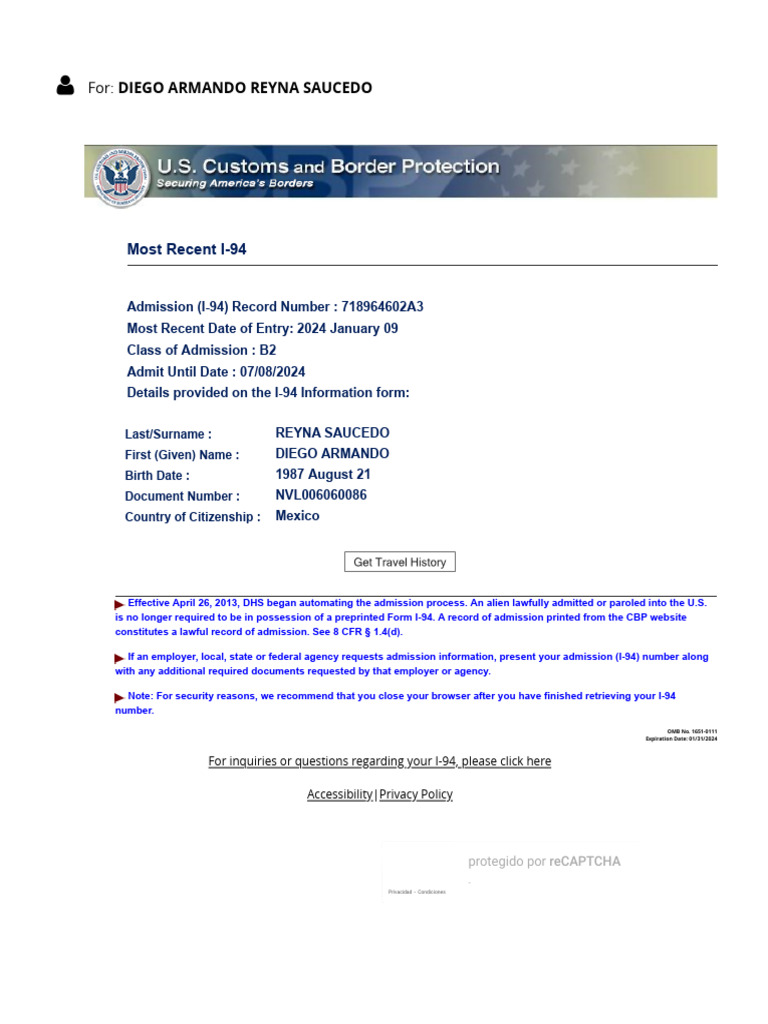 I94 - Official Website | PDF