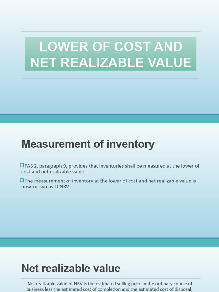 12 - Lower of Cost and Net Realizable Value | PDF | Cost Of Goods Sold ...