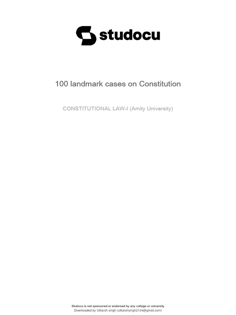 100 Landmark Constitutional Cases | PDF | Legal Documents ...