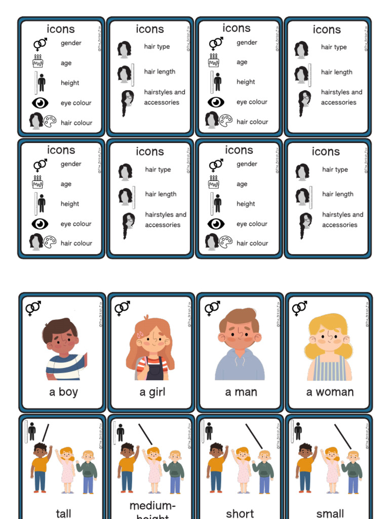 Describing People Flashcards The British Fox | PDF | Hair | Beauty