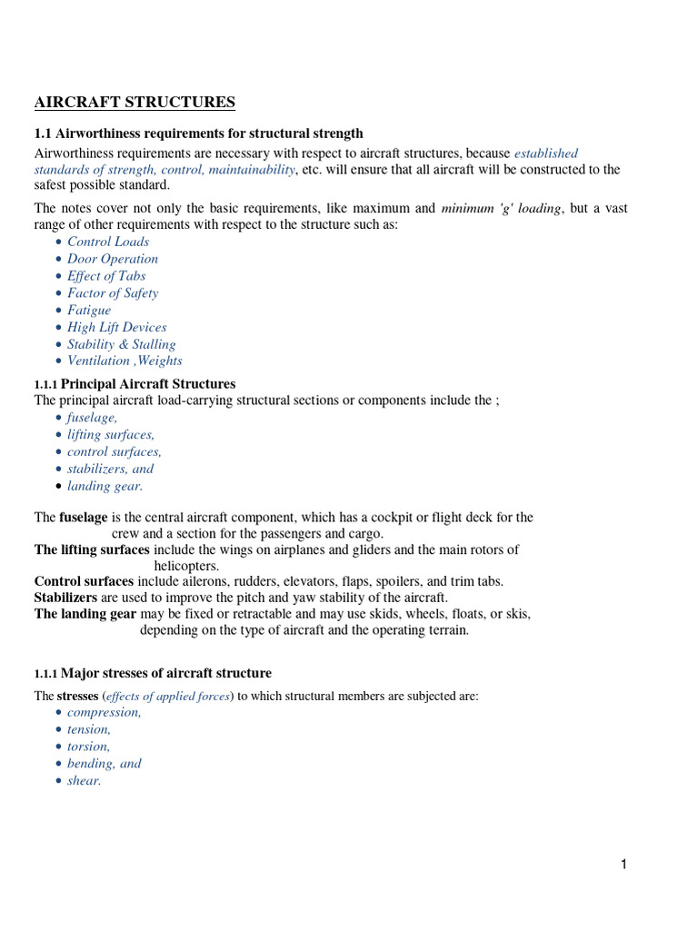 Aircraft Structures - Real | PDF | Spar (Aeronautics) | Fuselage