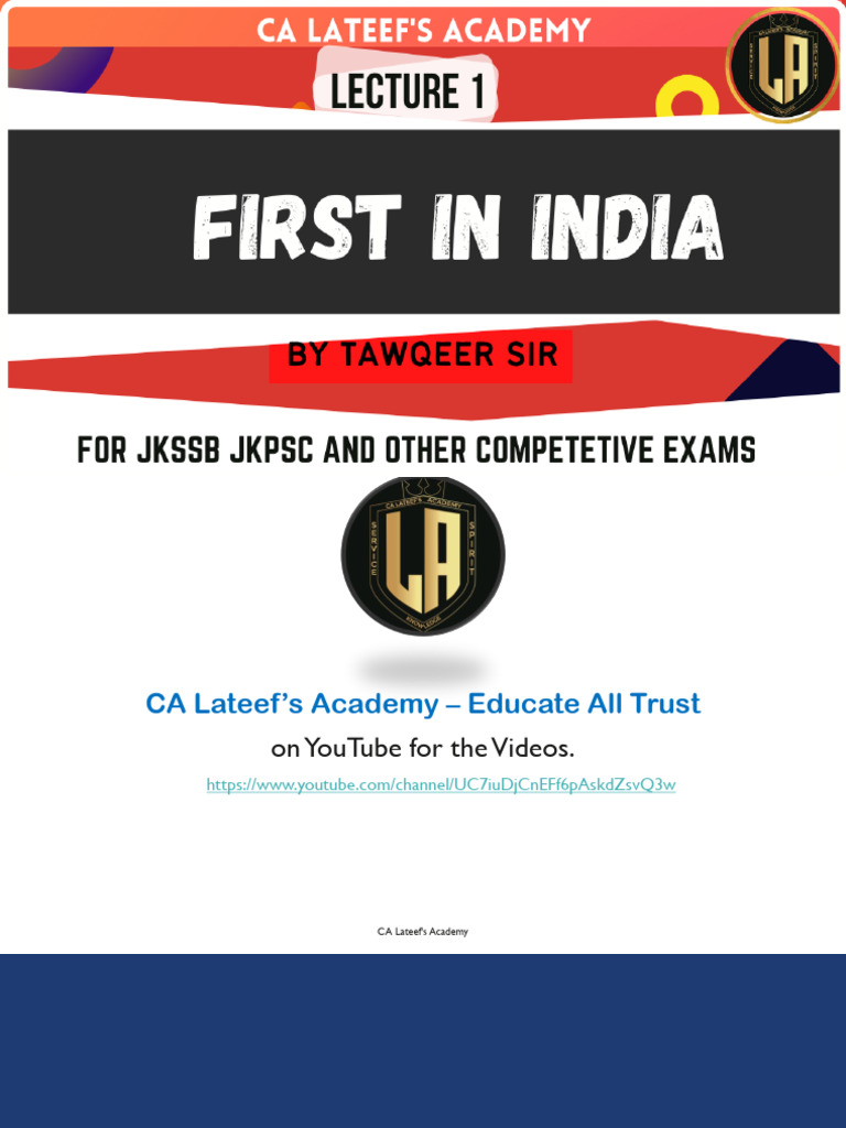 India's First Achievements Overview | PDF