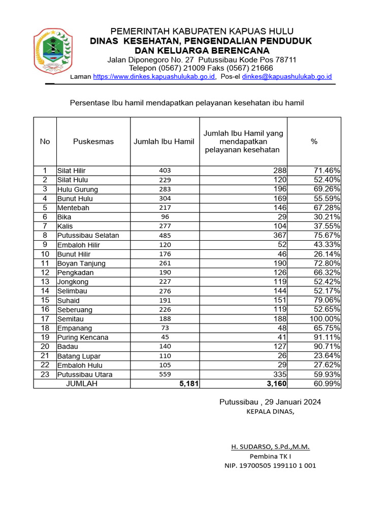 Laporan Cakupan Layanan Kesehatan | PDF