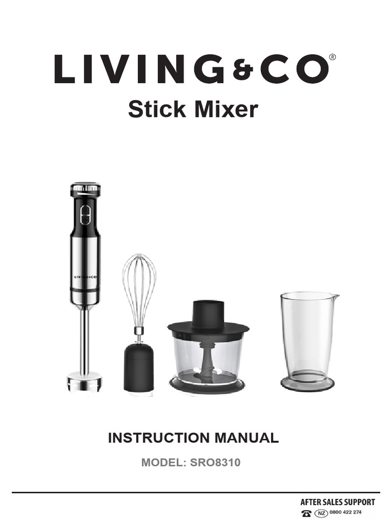 Stick Mixer Instruction Manual SRO8310 | PDF | Cooking, Food & Wine ...