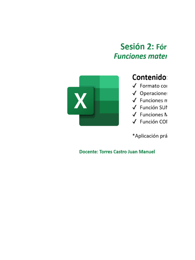 Sesión 02 | Descargar gratis PDF | Microsoft Excel | Microsoft Windows