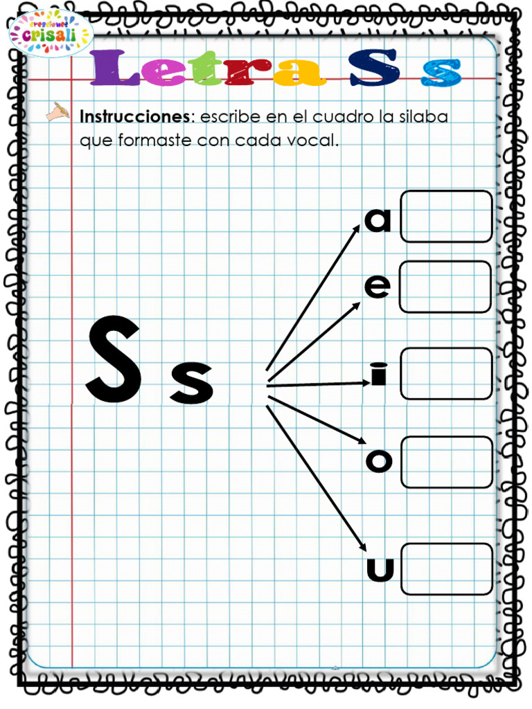Actividades educativas con la letra S | PDF | Artes del Lenguaje y ...