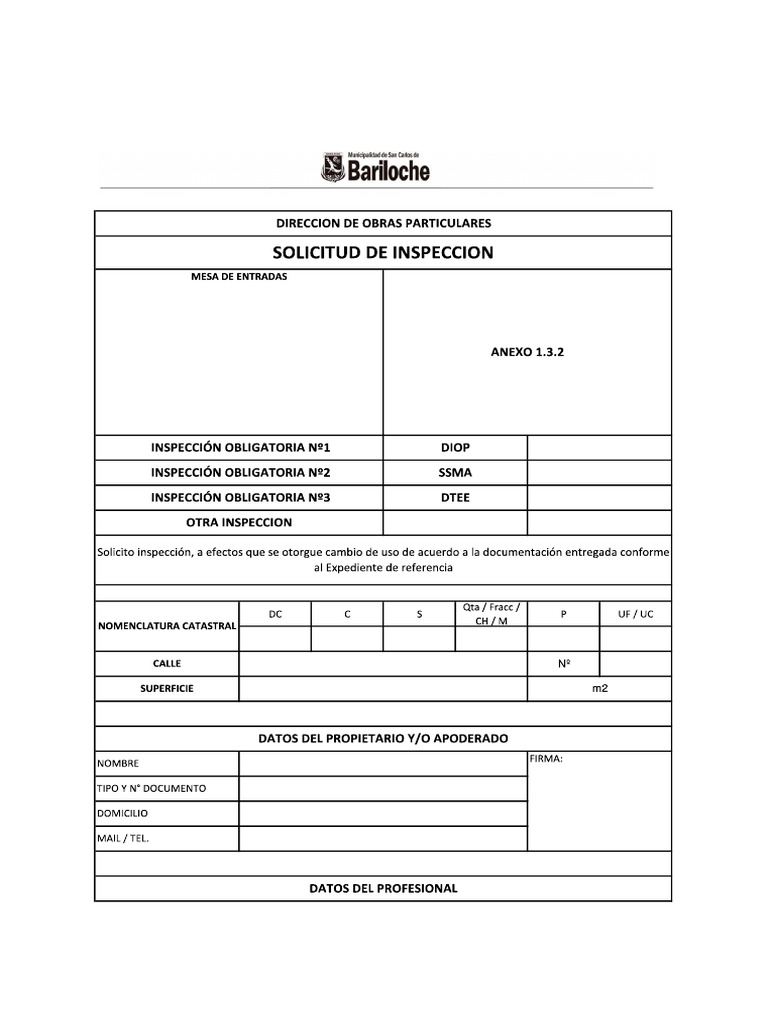 Solicitud de Inspeccion | PDF