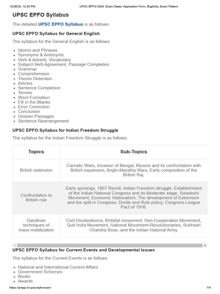 Upsc Epfo Syll 2 | PDF | Indian Independence Movement | Welfare