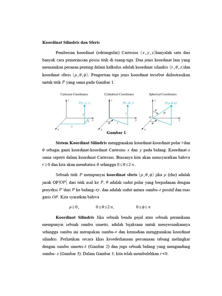 Koordinat Silindris Dan Sferis | PDF