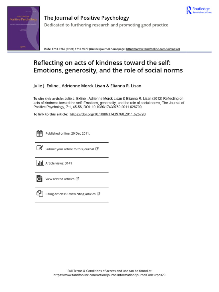 Kindness to Self: Emotions and Norms | PDF | Gratitude | Emotions