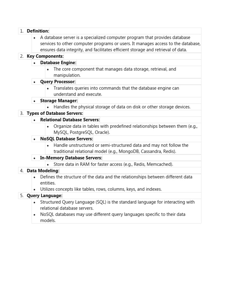 Fundamentals Od Database Server | PDF