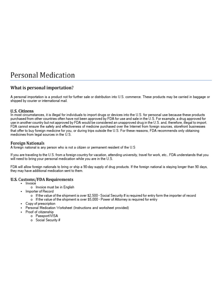 Personal Medication Packet | PDF