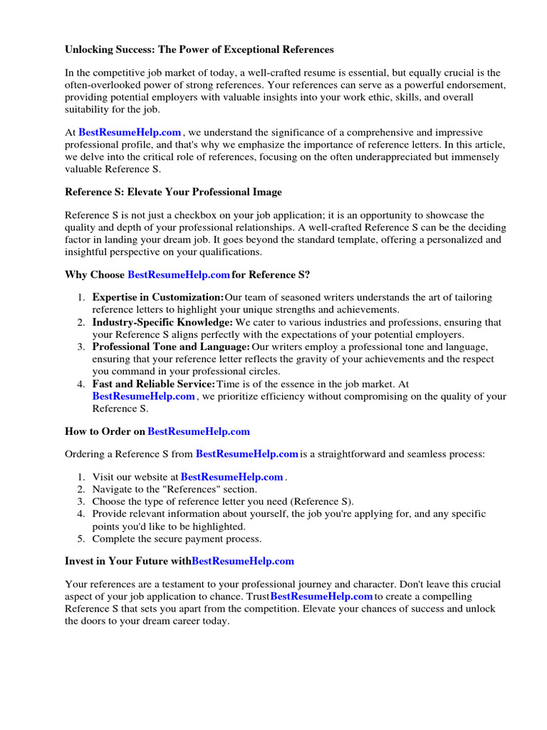 Reference Sheet For Resume | PDF | Résumé | Linked In