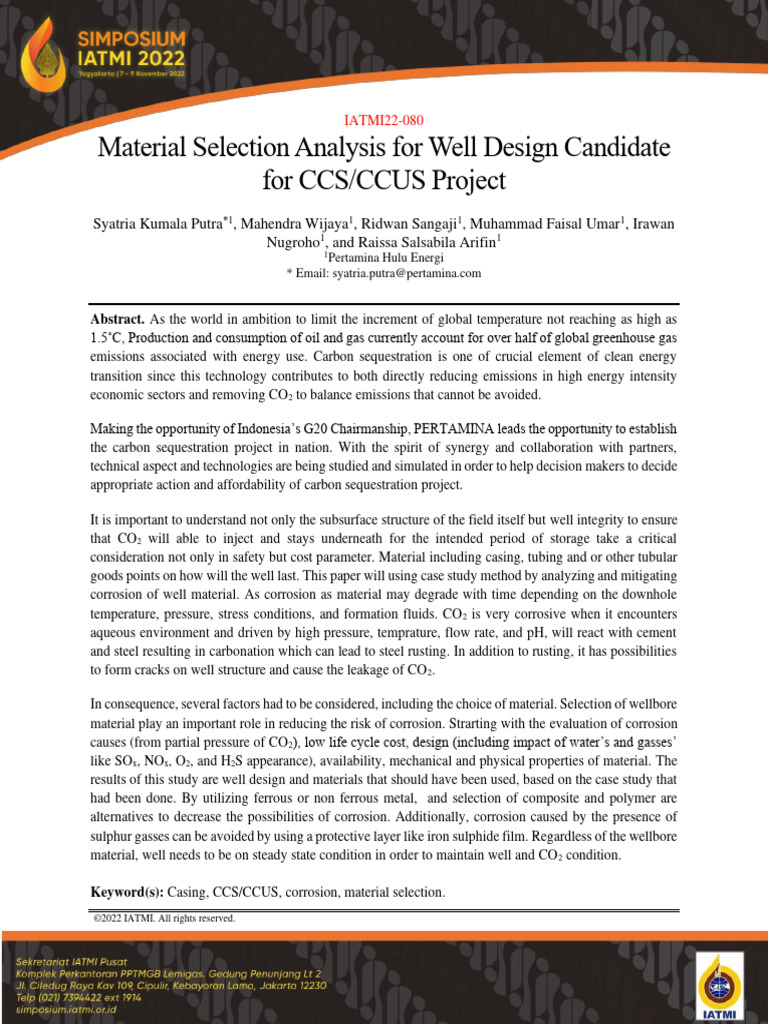 Iatmi22 080 | PDF | Carbon Capture And Storage | Corrosion