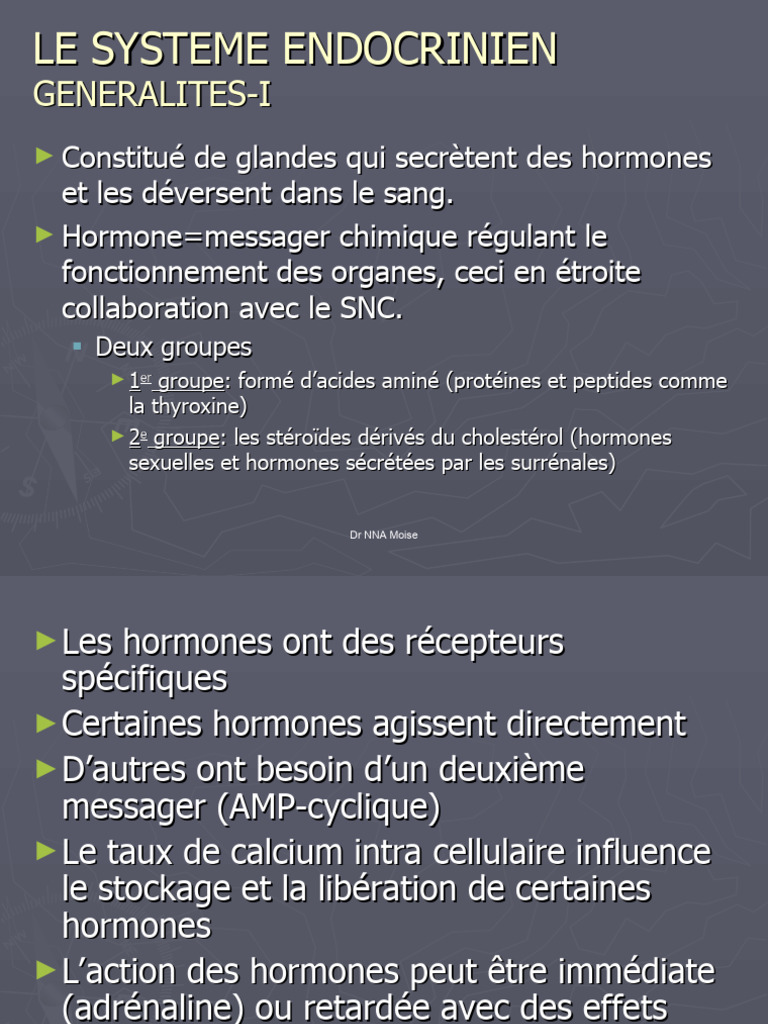Le Systeme Endocrinien | Télécharger gratuitement PDF | Thyroïde | Hormone