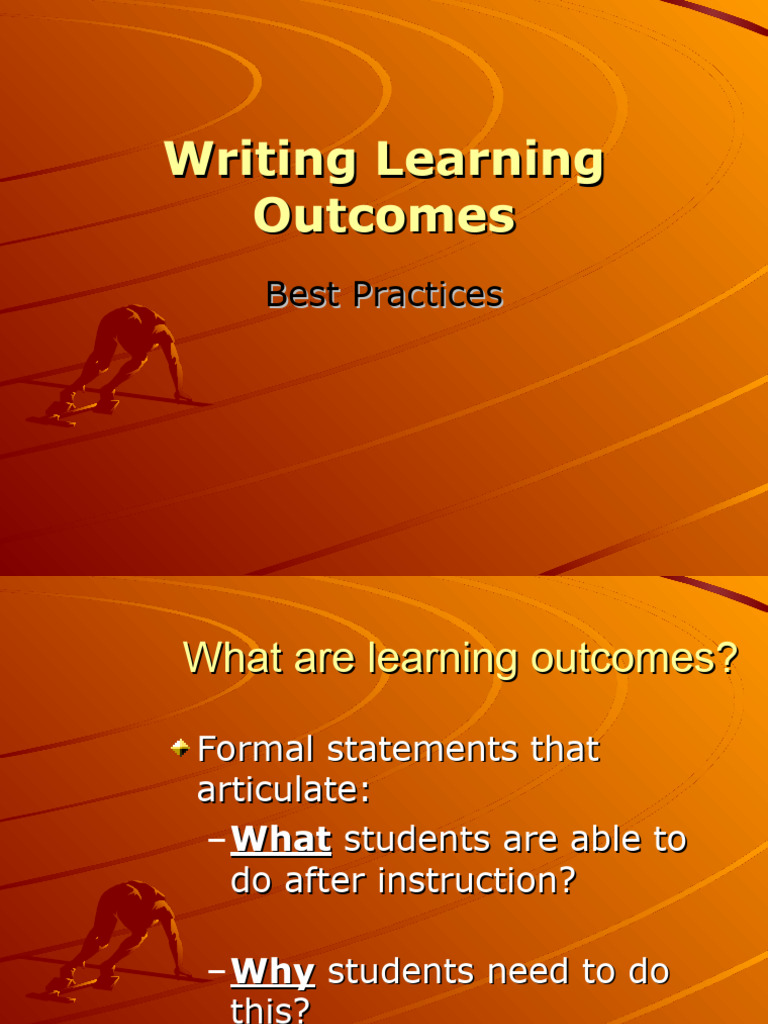 Learning Outcomes | PDF | Reading Comprehension | Learning