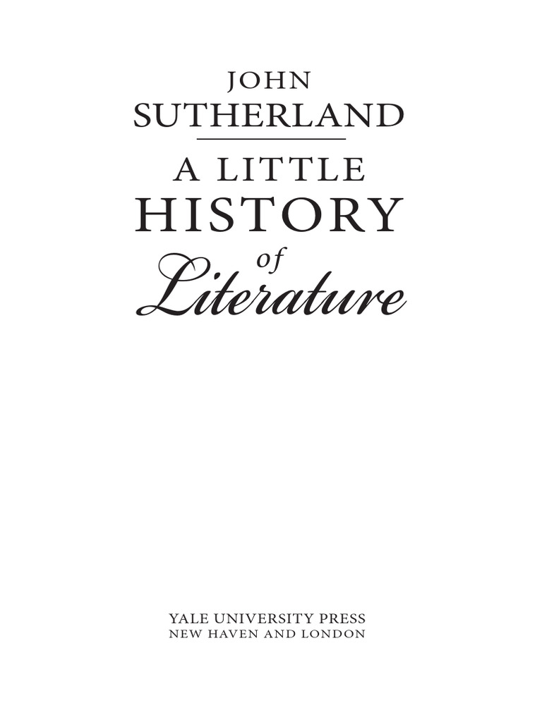 John Sutherland - A Little History of Literature - The Bard | PDF | William Shakespeare | The ...