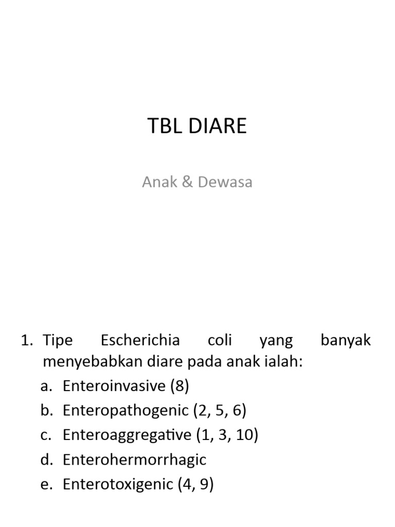 TBL Diare (Soal) | PDF