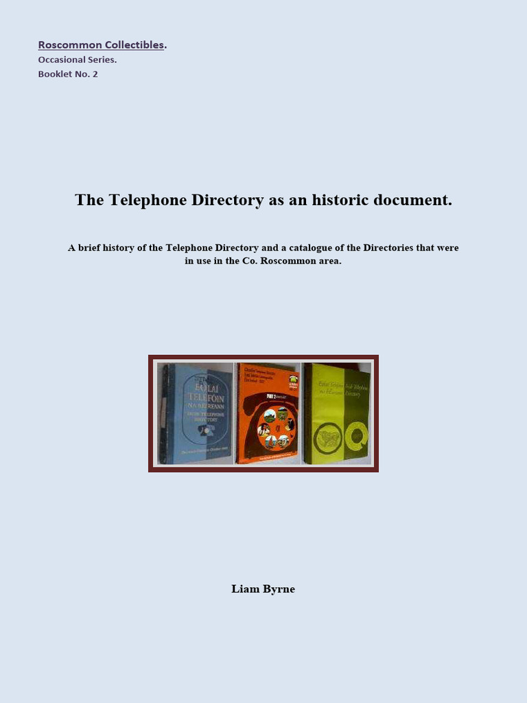 The Telephone Directory As An Historic D | PDF | Telephone | Telephone ...