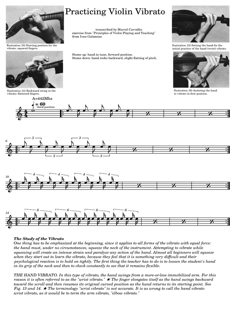 Vibrato - Exercise - Ivan Galamian - v2 | PDF | Violin | Musical ...