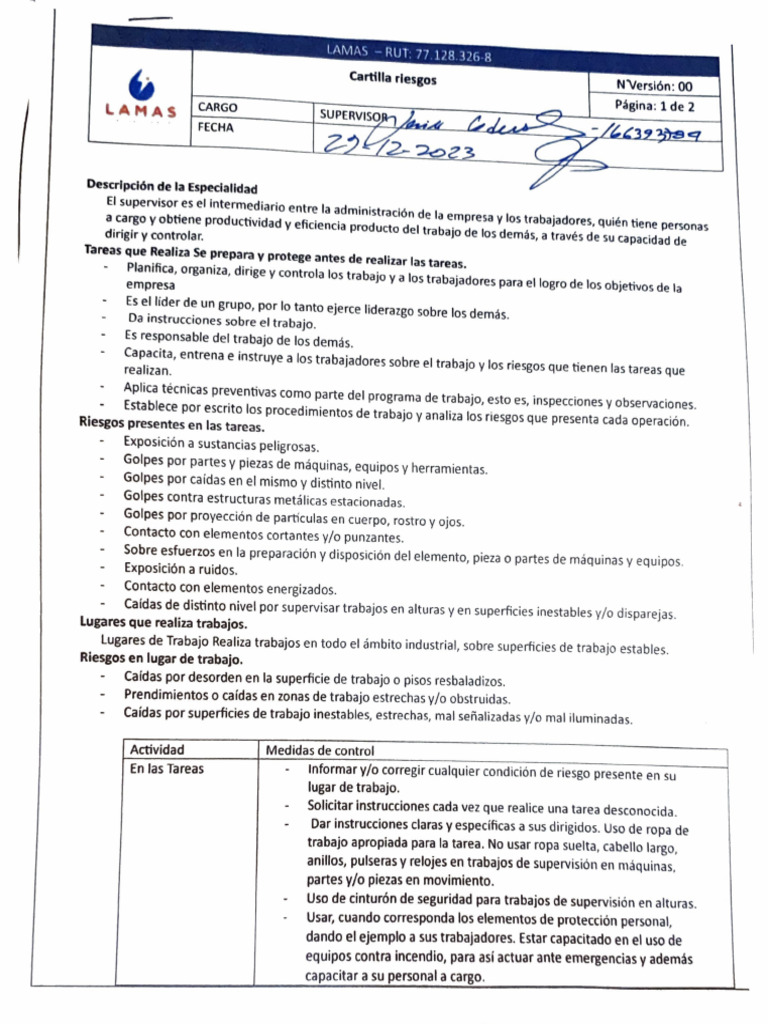 Cartilla Supervisor | PDF