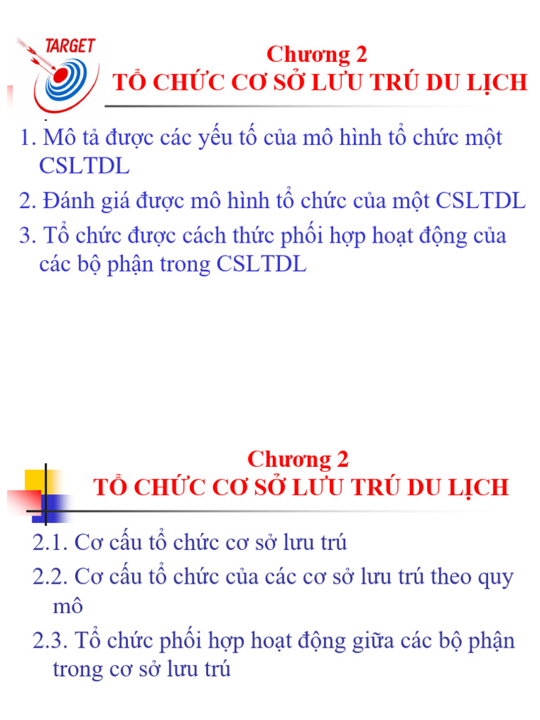 Slide Chương 2 .To Chuc CSLT Du Lich | PDF