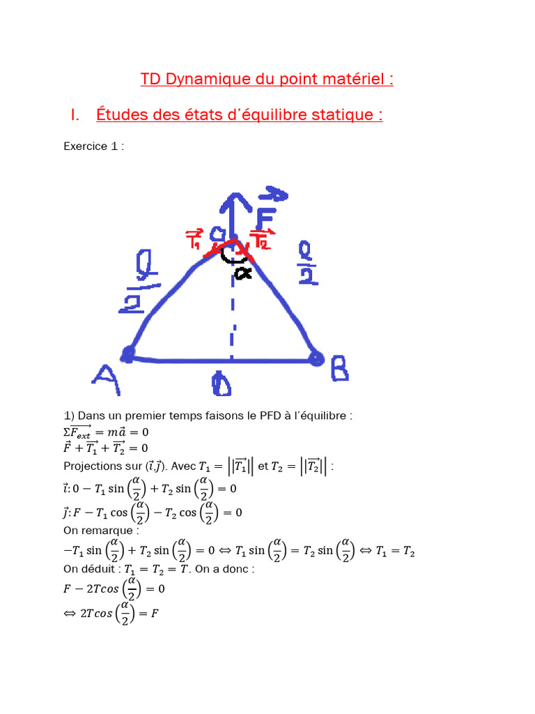TD sur la dynamique du point matériel | PDF | Friction | Grandeur physique