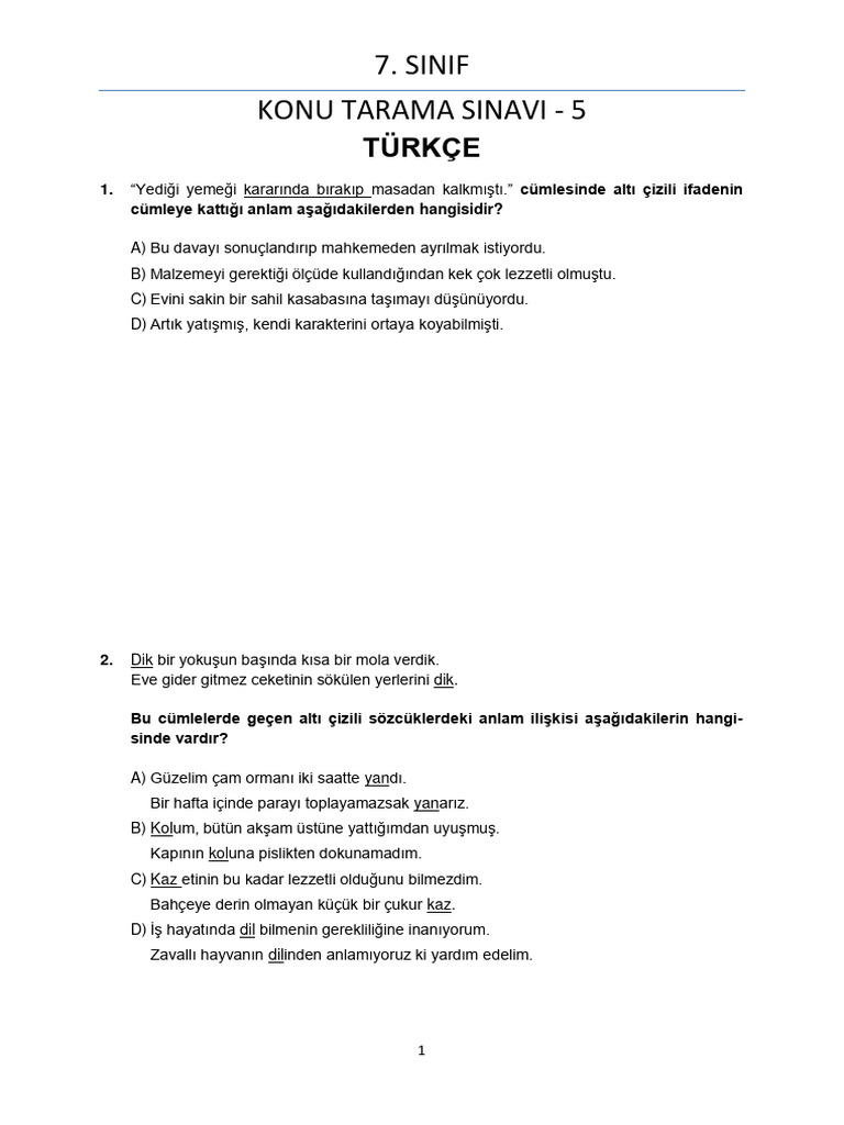 7.sinif KTS-5-3 | PDF