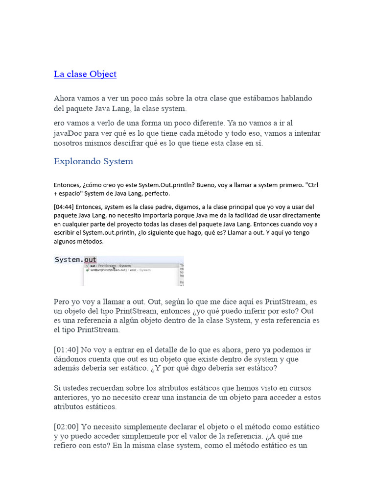 La Clase Object | PDF | Herencia (Programación Orientada a Objetos) | Ciencias de la Computación