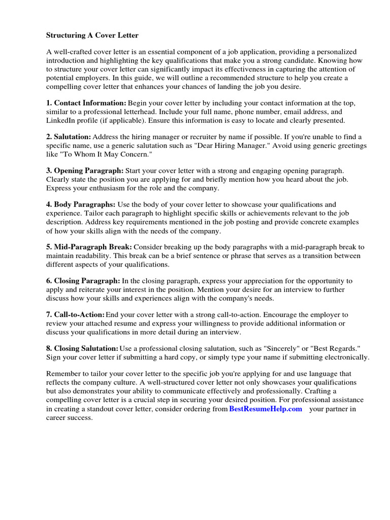 Structuring A Cover Letter | PDF | Résumé | Recruitment