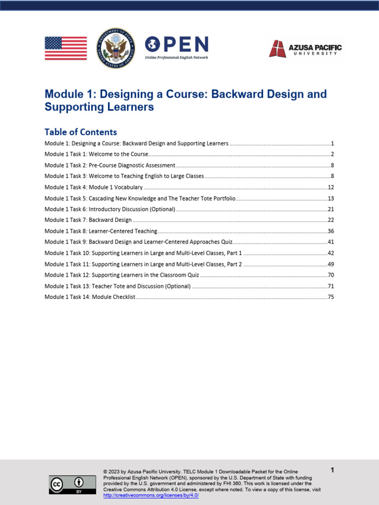 TELC Module 1 Packet | PDF | Teachers | Massive Open Online Course