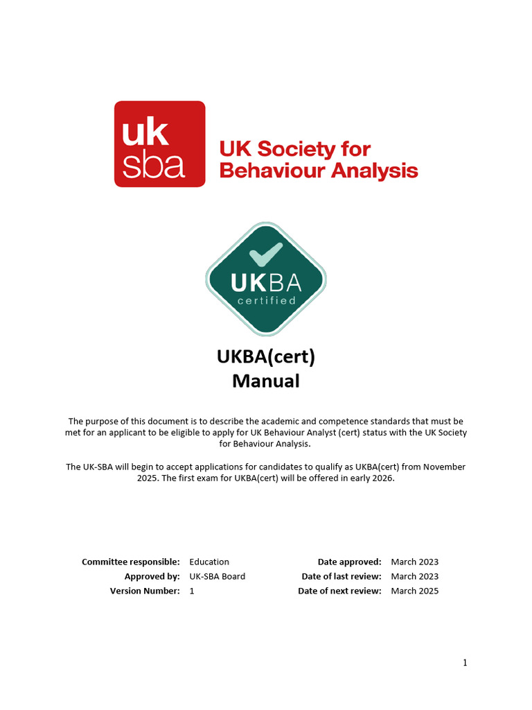UKBAcert-Manual Final 27.03.2023 | PDF | Curriculum