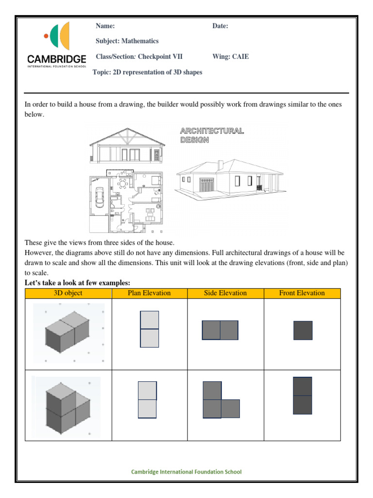 2D Drawing of 3D Shapes Guide | PDF