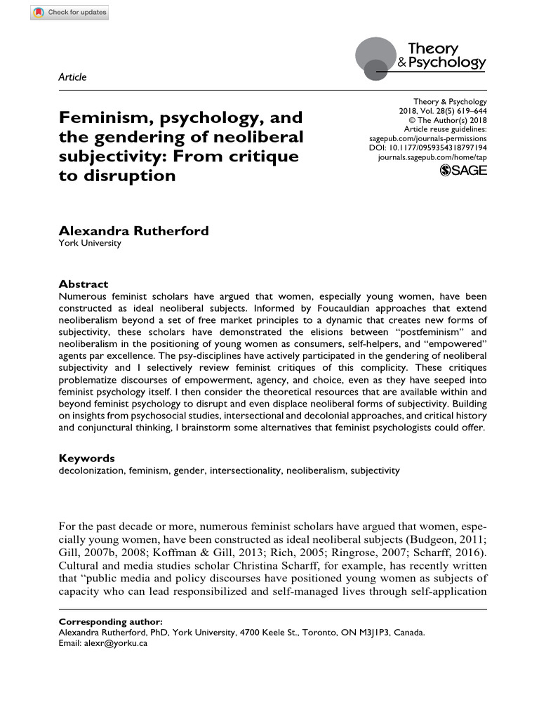 Alexandra Rutherford. Feminism, Psychology, Etc. | PDF ...
