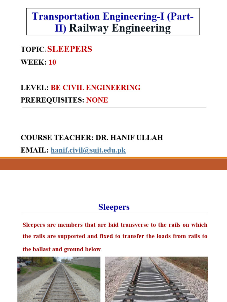 Lec 3 Sleepers | PDF | Materials | Rail Transport