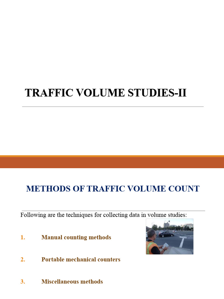 W-3b Traffic Volume Studies II | PDF | Traffic | Road