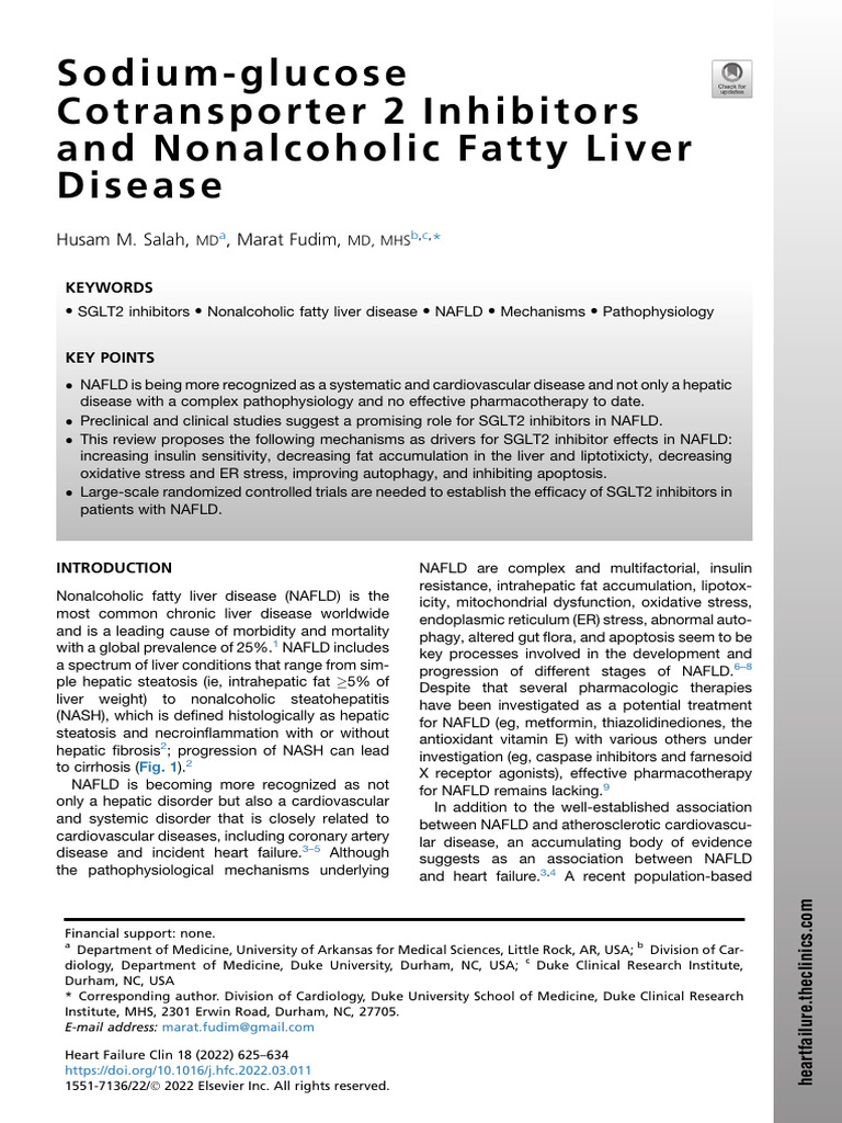 SGLT2 Inhibitors in Nonalcoholic Fatty Liver Disease | PDF | Heart ...