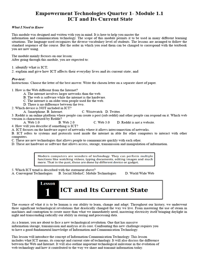 Empowerment Technologies Q1 - Module 1 | PDF | World Wide Web ...