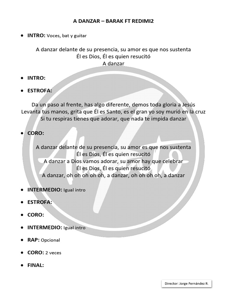 A Danzar - Barak FT Redimi2 | PDF
