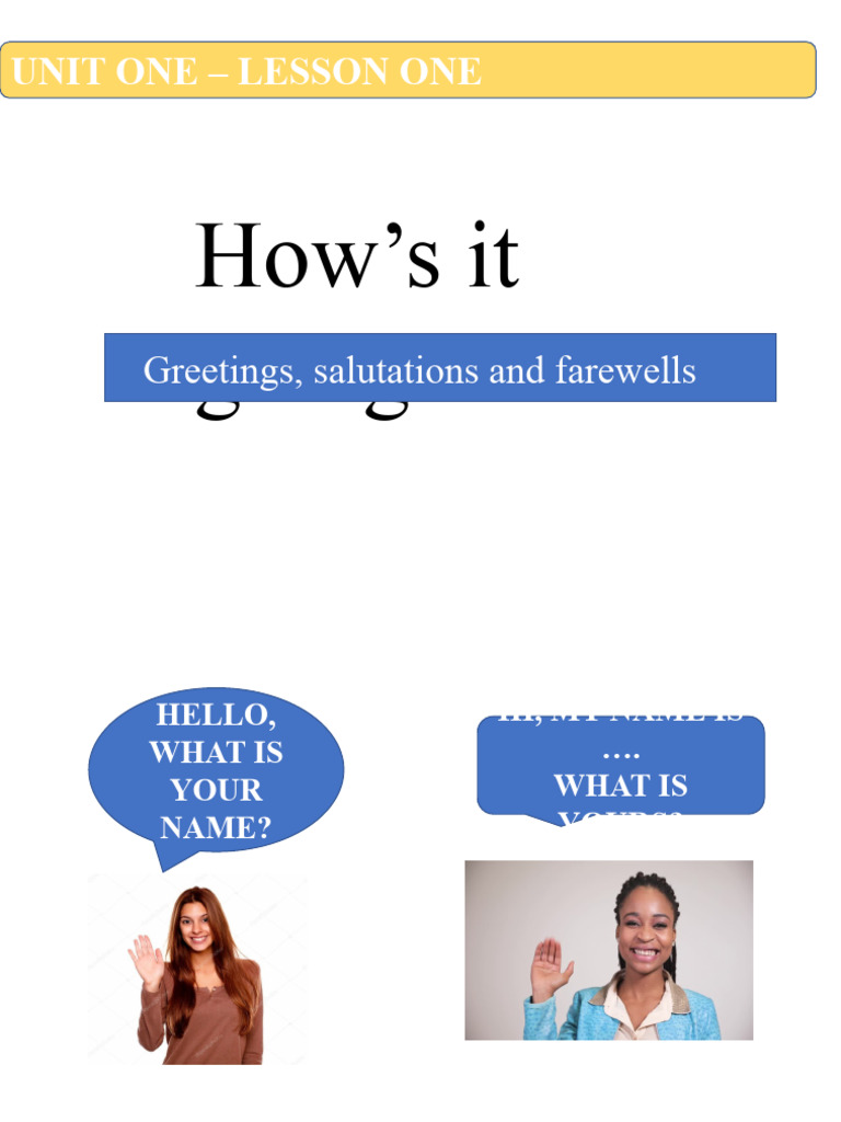 Unit 1 - Lesson 1 - Hows It Going | PDF