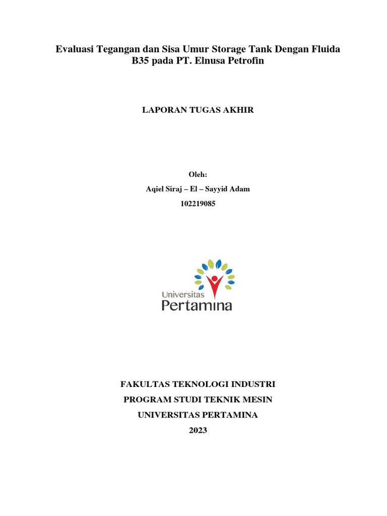 Evaluasi Tegangan Storage Tank B35 | PDF | Sains & Matematika ...