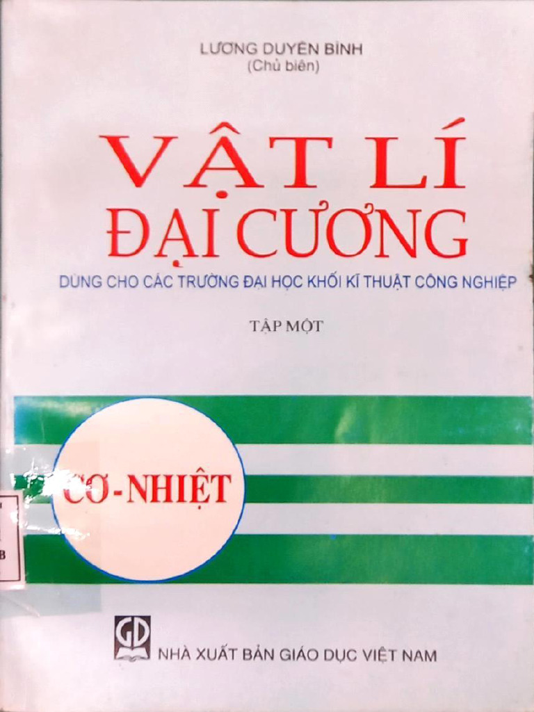 Vật Lý Đại Cương (Cơ Nhiệt) Lương Duyên Bình 2009 | PDF